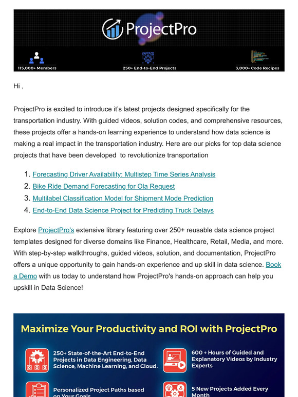 ProjectPro: Top 4 Data Science Projects in Transportation Industry: Get Access Now! | Milled