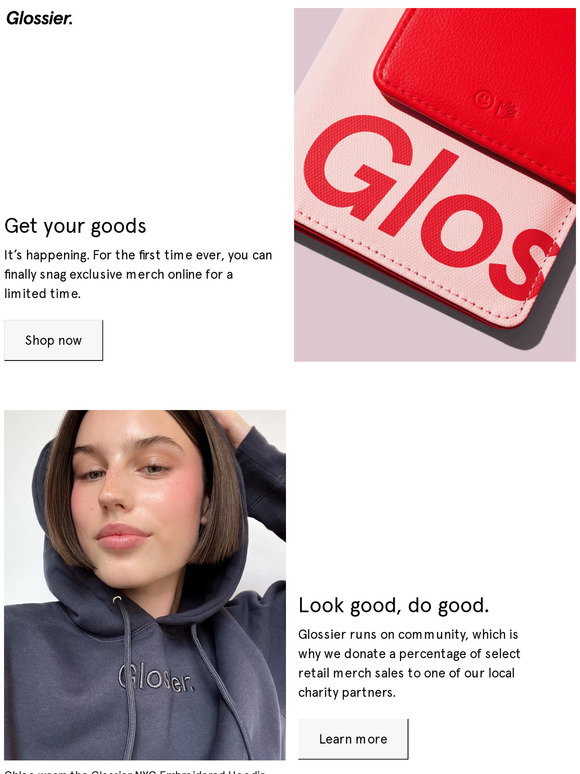 Glossier: Global merch is here | Milled