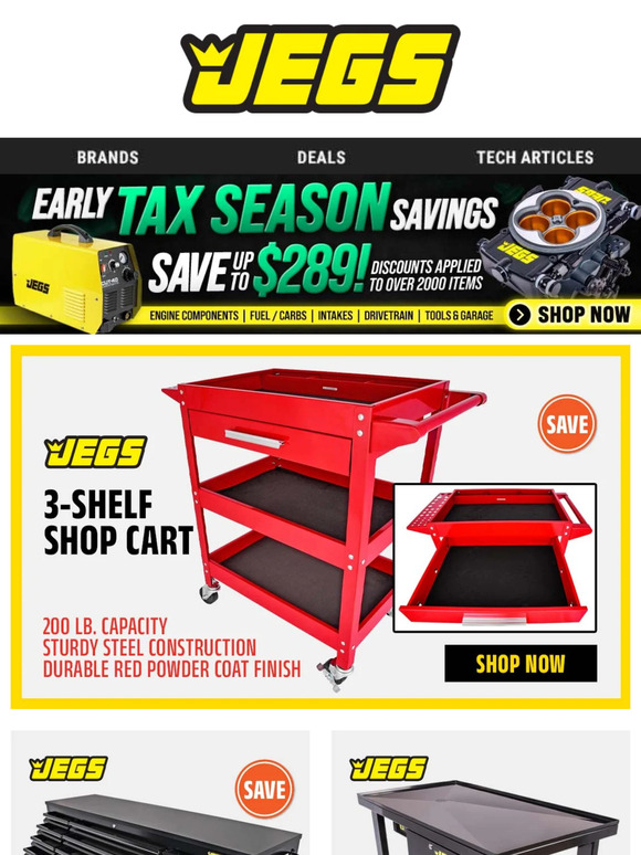JEGS: Shop Carts, Rolling Tool Boxes + Other Workstation Solutions | Milled