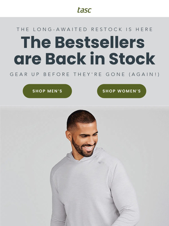 Tasc Performance: 🚨 FYI: Bestselling Colors are Back in Stock!🚨 | Milled