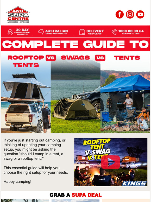 Supacentre: Hmmm…Roof Top Tent Vs Swag Vs Tent 🤔 | Milled