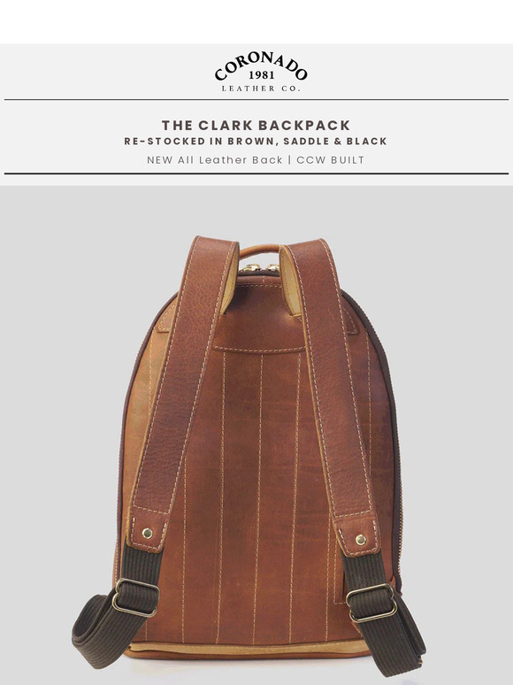Coronado Leather: The Clark Backpacks Are Back | NEW CCW Pocket & All ...