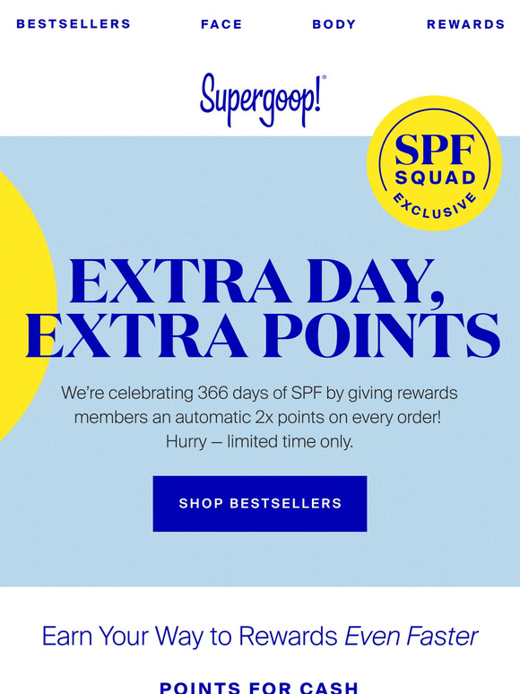 Supergoop: Leap Day = Double Points Day 🗓️ | Milled