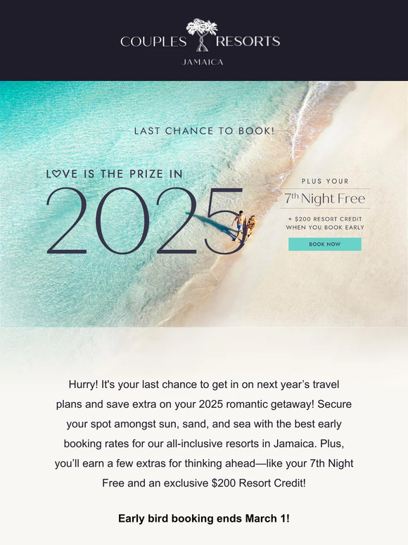 Couples Resorts: Early Birds, Last Chance for your 2025 Getaway! ️ | Milled