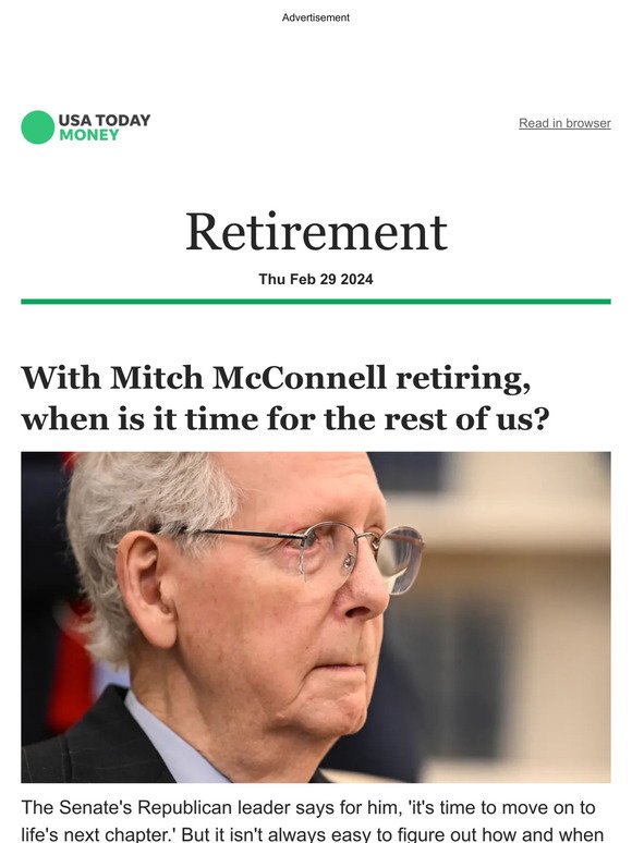 USA TODAY: Retirement: With Mitch McConnell retiring, when is it time ...