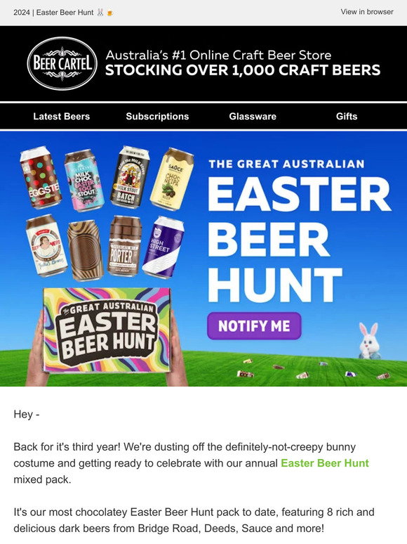 Beer Cartel: Get Notified: 2024 Easter Beer Hunt Pack 🐰🍺 | Milled
