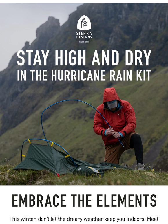 Sierra Designs: Your all weather companion - The Hurricane Rain Kit ...