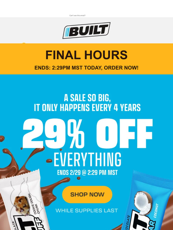 Built Bar: FINAL HOURS: 29% OFF Leap Year Sale! | Milled