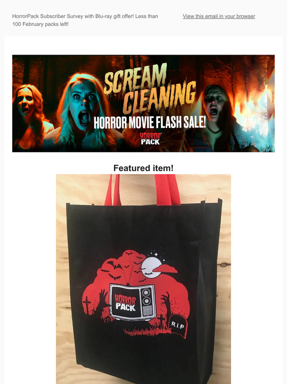 HorrorPack: HorrorPack Scream Cleaning Horror Movie Sale! $20 ...