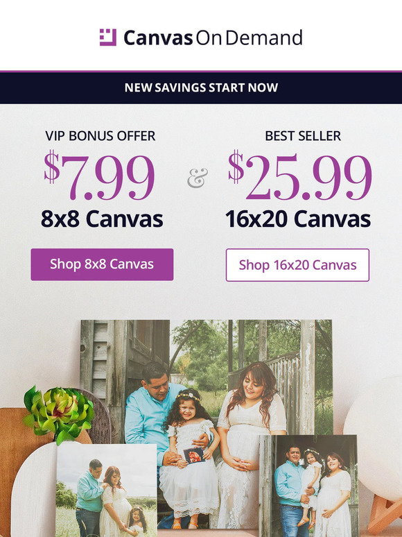 Canvas on Demand Email Newsletters: Shop Sales, Discounts, and Coupon Codes