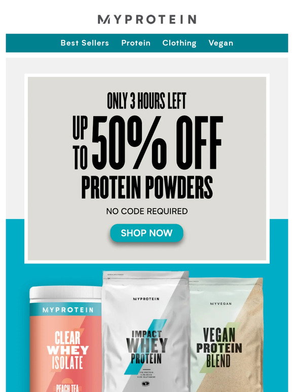 Myprotein: Final 3 Hours Remaining | Up to 50% Off Protein | Milled