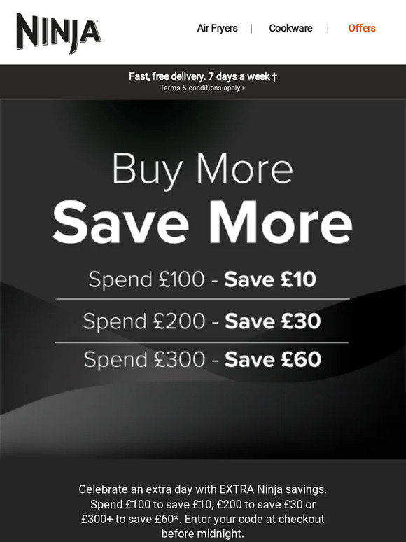 Ninja Kitchen: Extra Day... EXTRA Ninja savings | Save up to £60* | Milled