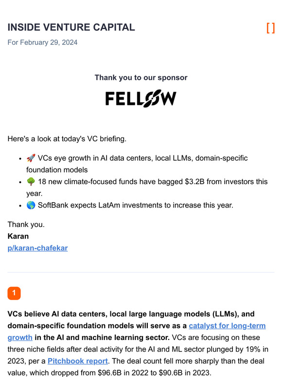 Inside: VCs eye growth in 3 niche fields in AI/ML / 18 climate-focused ...