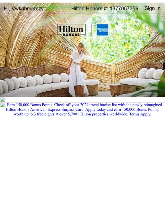 Hilton: Apply for a Hilton Honors Amex Surpass® Card today and start ...