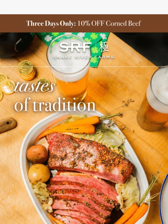 Snake River Farms: Get Lucky ☘️ 10% OFF Corned Beef | Milled