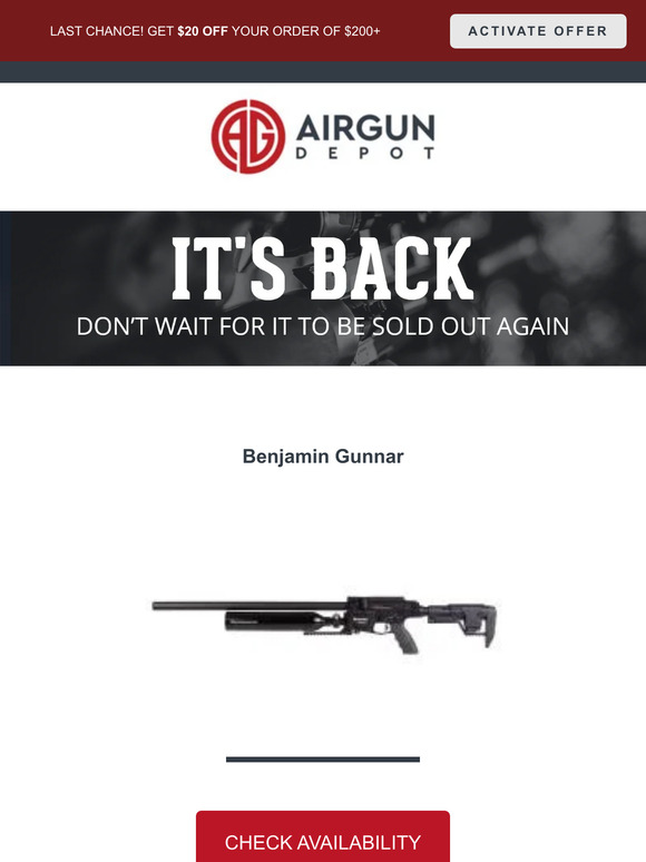 Airgun Depot: 🔔 Reminder: The Benjamin Gunnar is available! 🔔 | Milled