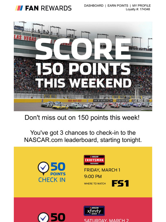 NASCAR.COM Superstore: 150 Points Up For Grabs This Weekend on the ...