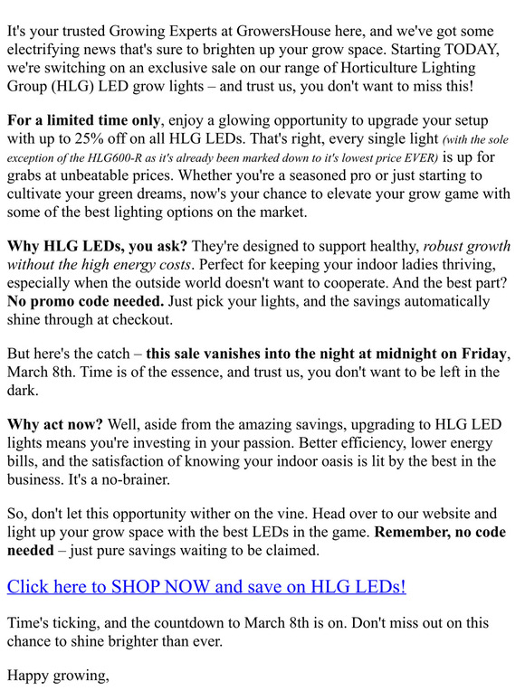 GrowersHouse: 🔥 Light Up Your Grow Space for up to 25% LESS with Our ...