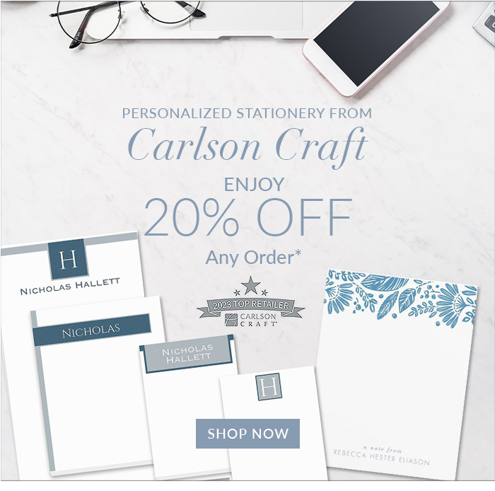 FineStationery: Personalized Stationery from Carlson Craft | 20% Off All Orders | Milled