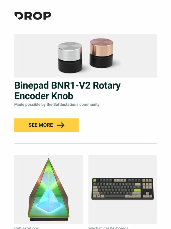 Drop: Binepad BNR1-V2 Rotary Encoder Knob, Uncommon Carry Pyramid Lamp ...