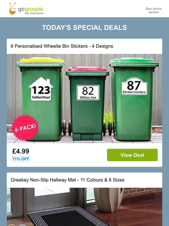 Go Groopie: 😲 WOW! Everything Under £5! 6x Wheelie Bin Stickers, Air ...
