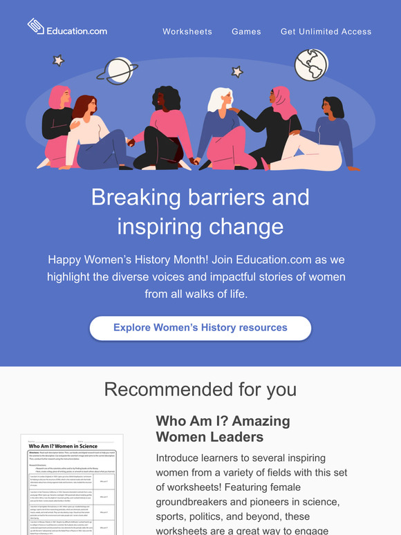 Education.com: Celebrating women who lead: Activists, athletes, and ...