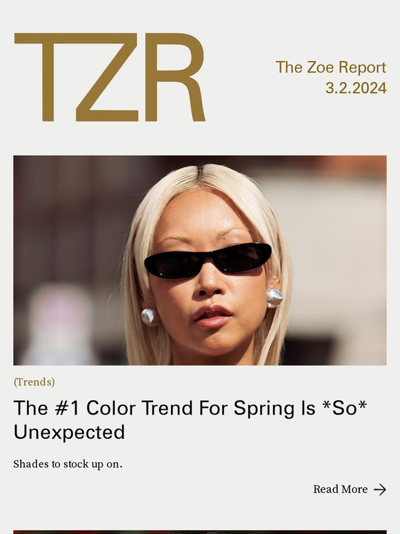 The Zoe Report: The #1 Color Trend For Spring Is *So* Unexpected | Milled