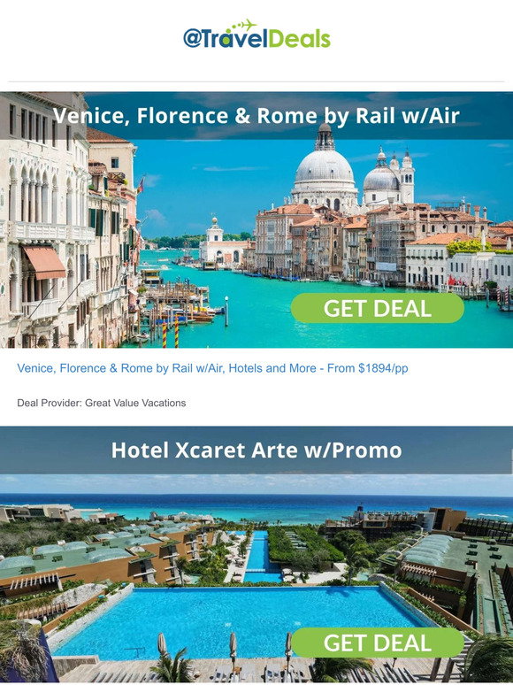 Roomongo: Italy by Train, 5-Star Mexico All-Inclusive from $716, Costa ...