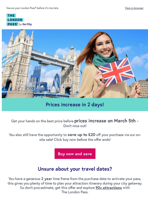 London Pass: 48 hours left, prices are rising! 🕝🔥 | Milled