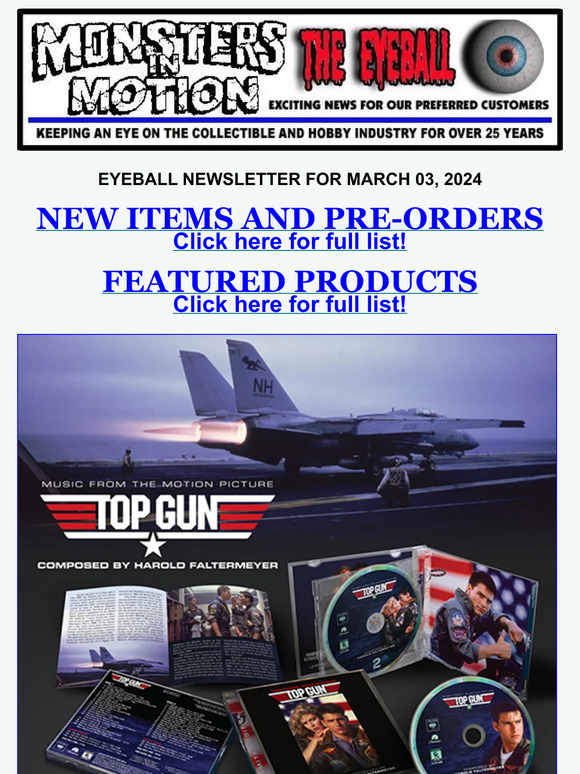 Monsters in Motion: Top Gun 2CD Set, Tor Johnson Figure, Godzilla and ...