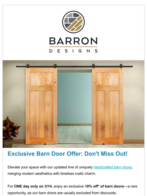 Barron Designs: Exclusive Offer: 10% Off Our Stunning Barn Doors, One ...
