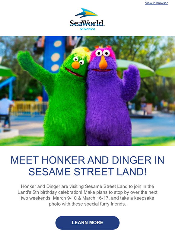 SeaWorld: Meet Honker & Dinger in Sesame Street Land! | Milled