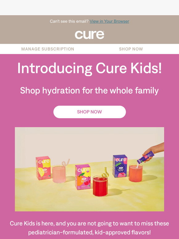 Cure Hydration: 👦💧👧 Introducing Cure Kids! | Milled
