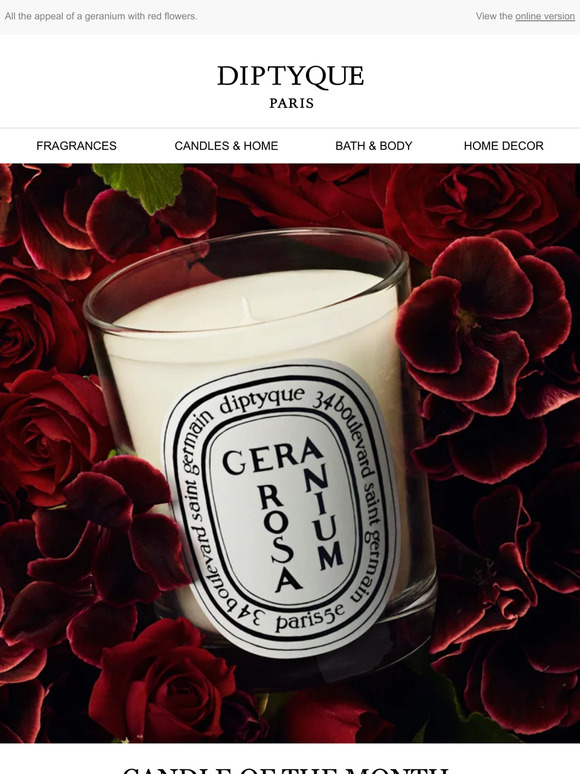 Diptyque: Candle of the Month: Geranium Rosa | Milled