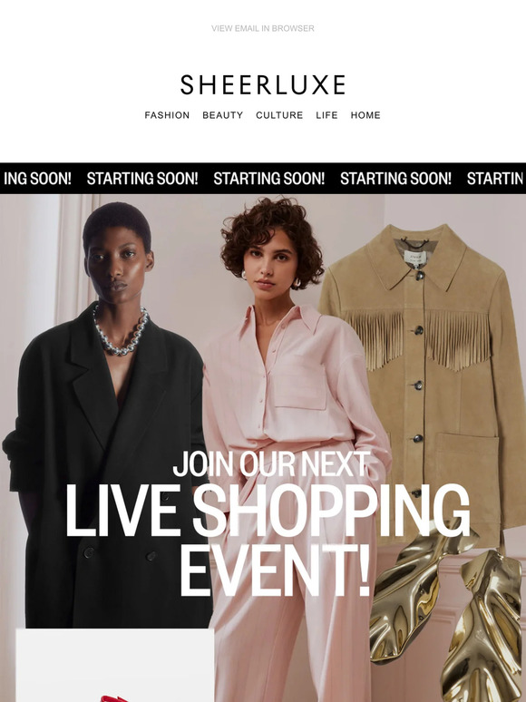 SheerLuxe: Join Our Live Shopping Event With The Team Right Now! | Milled