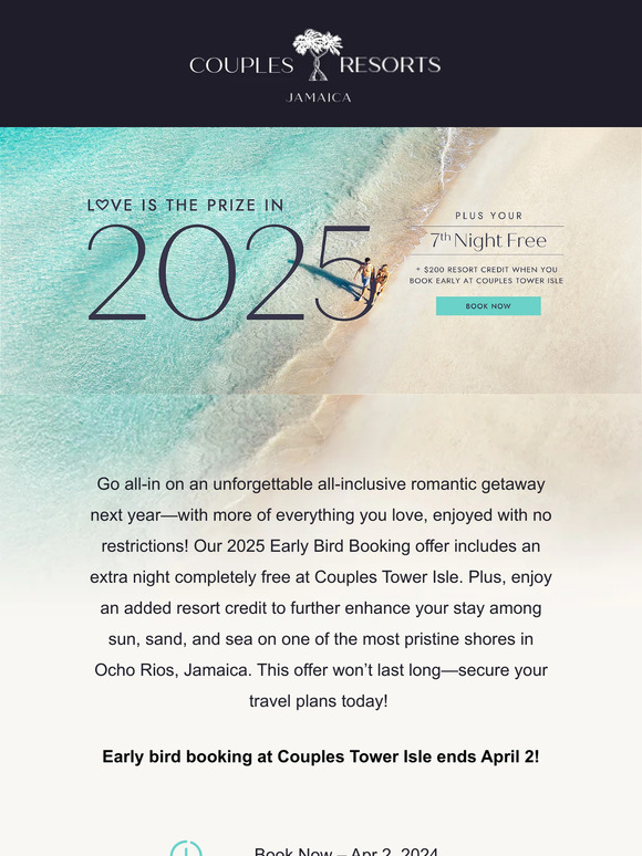 Couples Resorts: Early Birds, Book Your 2025 Getaway at Tower Isle 🌴 ...