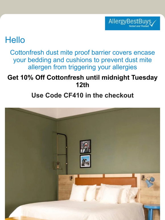 Allergy Best Buys: 10% Off Cottonfresh Dustmite Proof Barrier Covers ...