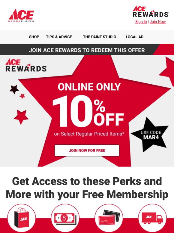 Ace Hardware Email Newsletters: Shop Sales, Discounts, and Coupon Codes