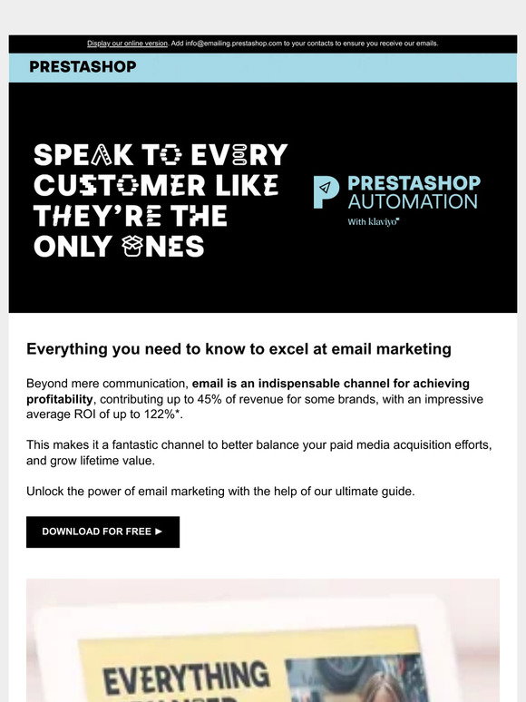 PrestaShop: The ultimate guide to email marketing | Milled