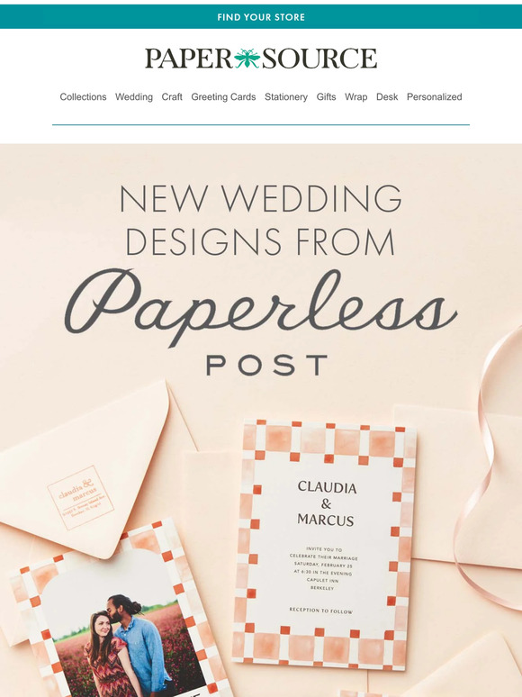 Paper Source: Introducing All New Wedding Designs From Paperless Post 🤍 ...