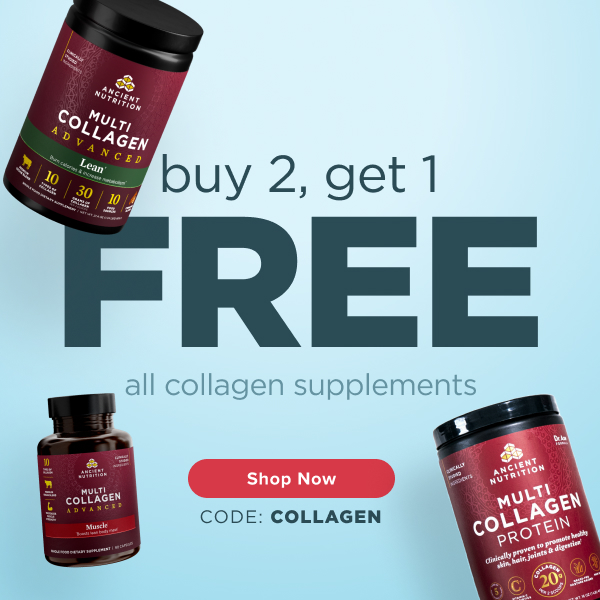 Ancient Nutrition: Buy 2, get 1 free with code: COLLAGEN 🤩 | Milled