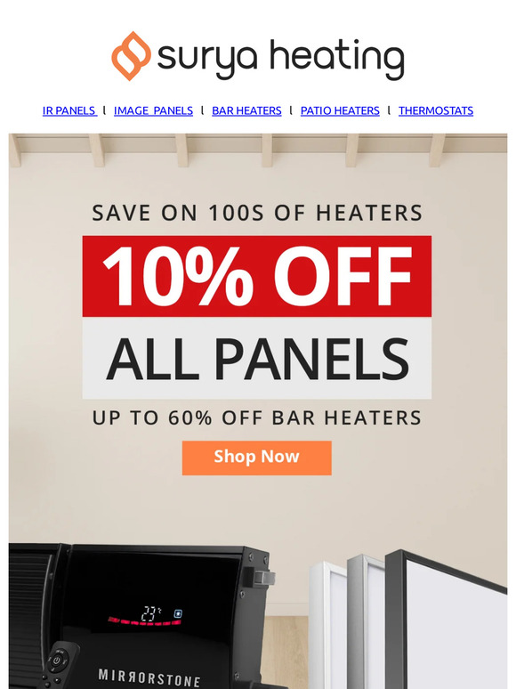 Surya Heating: Big savings on Panels, Bar Heaters & More... | Milled