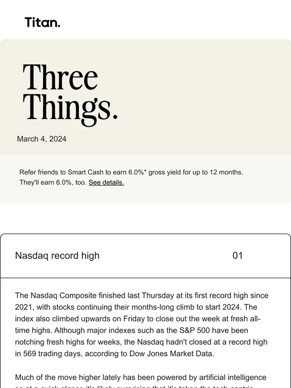 Titan: Nasdaq record high, transition investing, and Apple ...