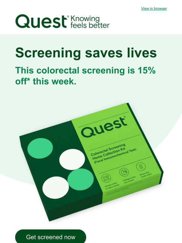 Quest: Screen for colorectal cancer with this kit | Milled