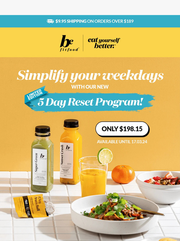 Be Fit Food: Limited Edition Weekday 5 Day Reset Program! | Milled