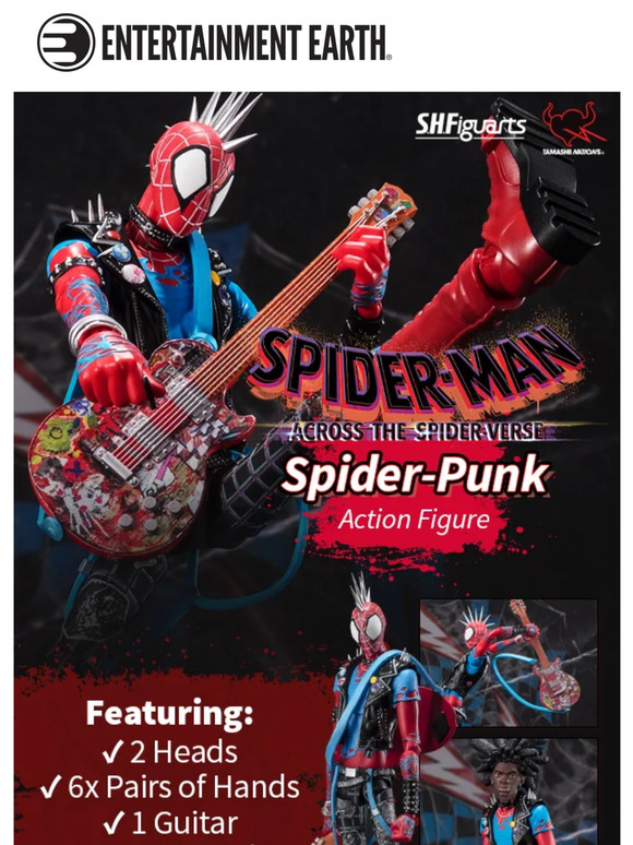 EntertainmentEarth.com: Spider-Punk! 🤘🎸Get Ready to Rock | Milled