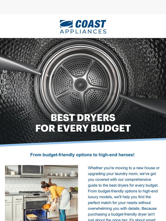 Coast Appliances: Best Dryers for Every Budget ️🧺 Your Ideal Match ...