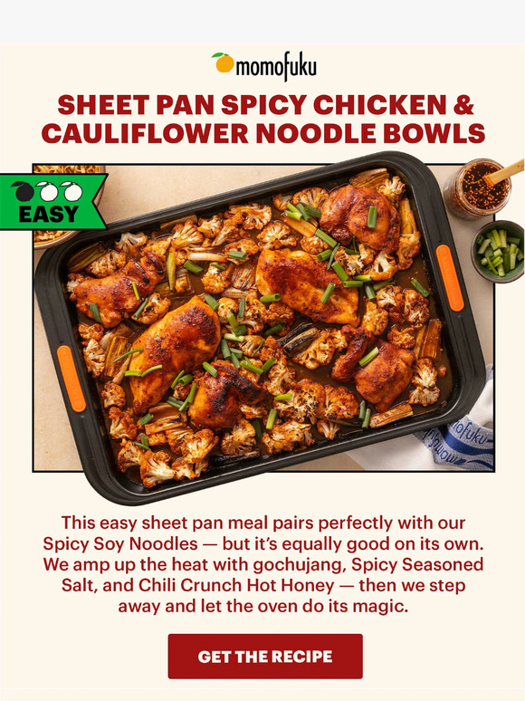 Momofuku: EASY Spicy-Umami Sheet Pan Chicken | Milled