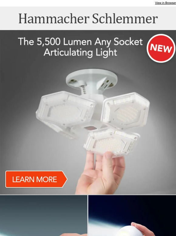 Hammacher Schlemmer: The 5,500 Lumen Any Socket Articulating Light | Milled
