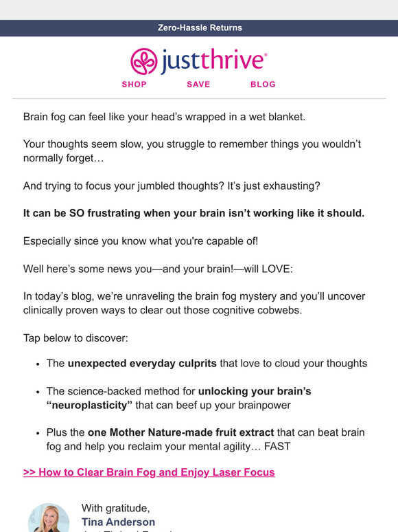 Just Thrive: Is your brain feeling fuzzy? | Milled